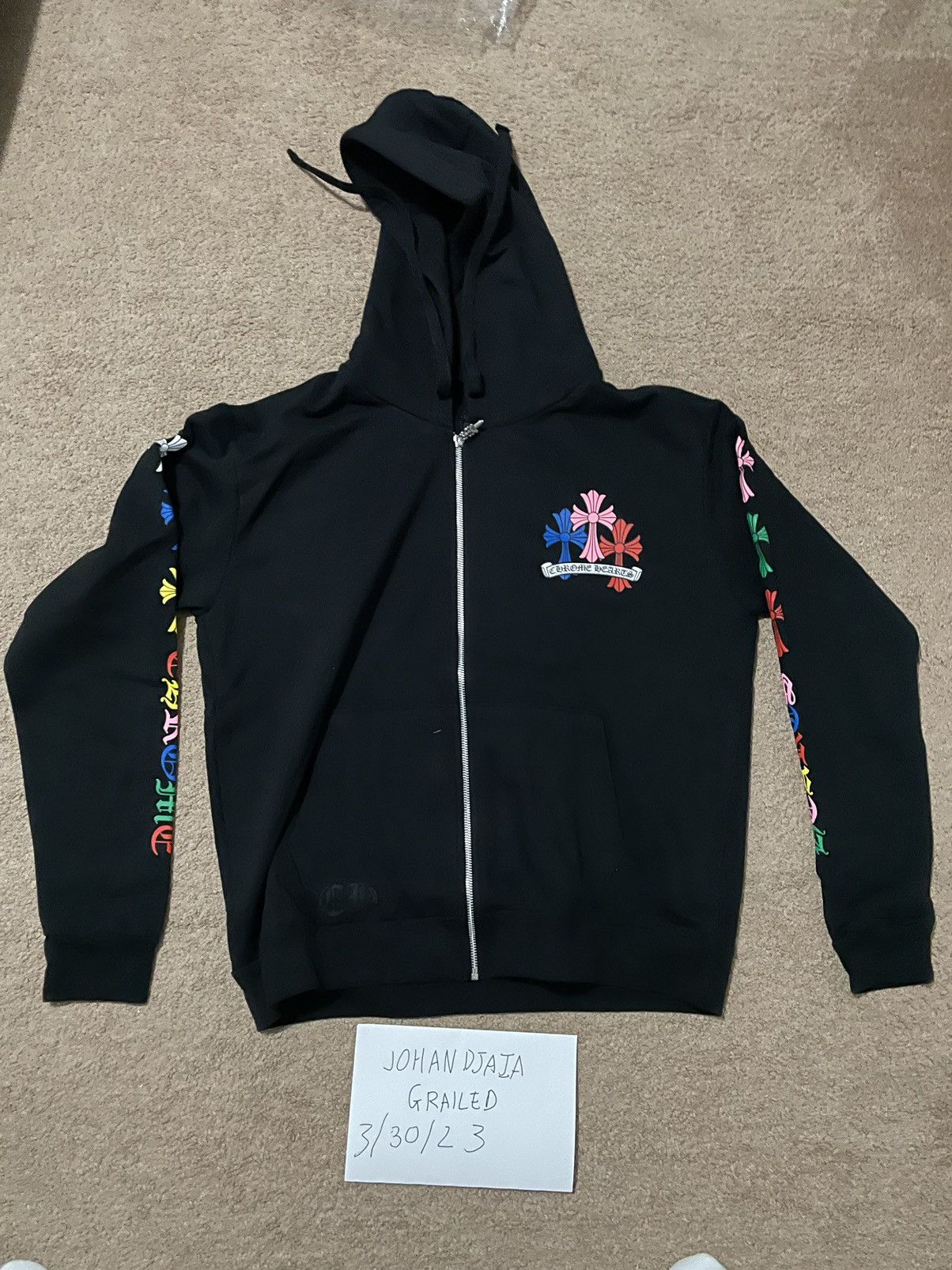 Chrome Hearts Chrome Hearts Multi Color Cross Cemetery zip up hoodie ...