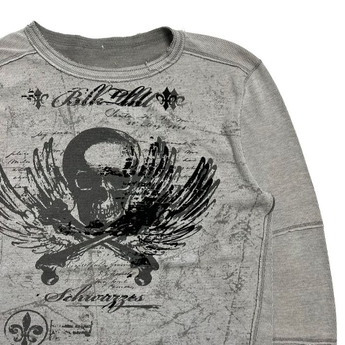 Vintage Skull Wing Cyber Y2K Thermal Style Long Sleeve | Grailed
