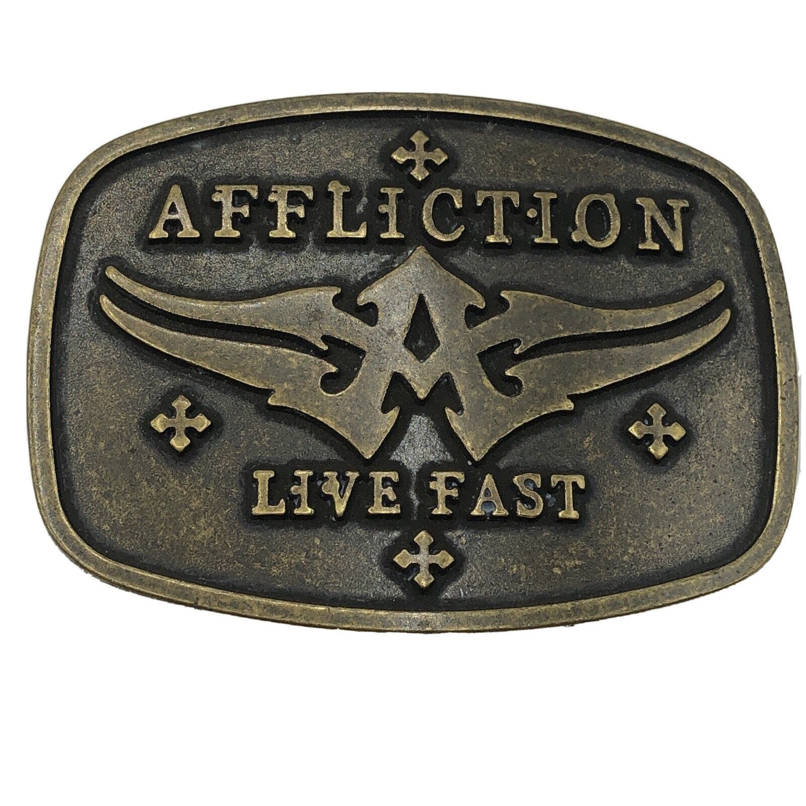 Affliction Affliction Live Fast Wings Brass Belt Buckle | Grailed