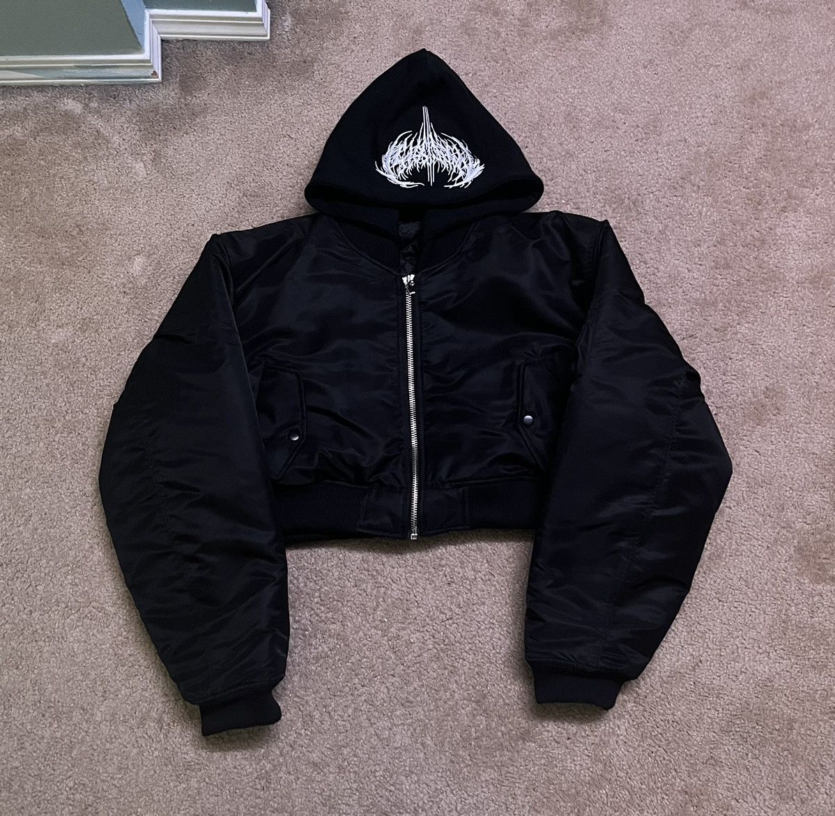 Designer × Streetwear Playboi Carti “Narcissist” cropped bomber jacket ...
