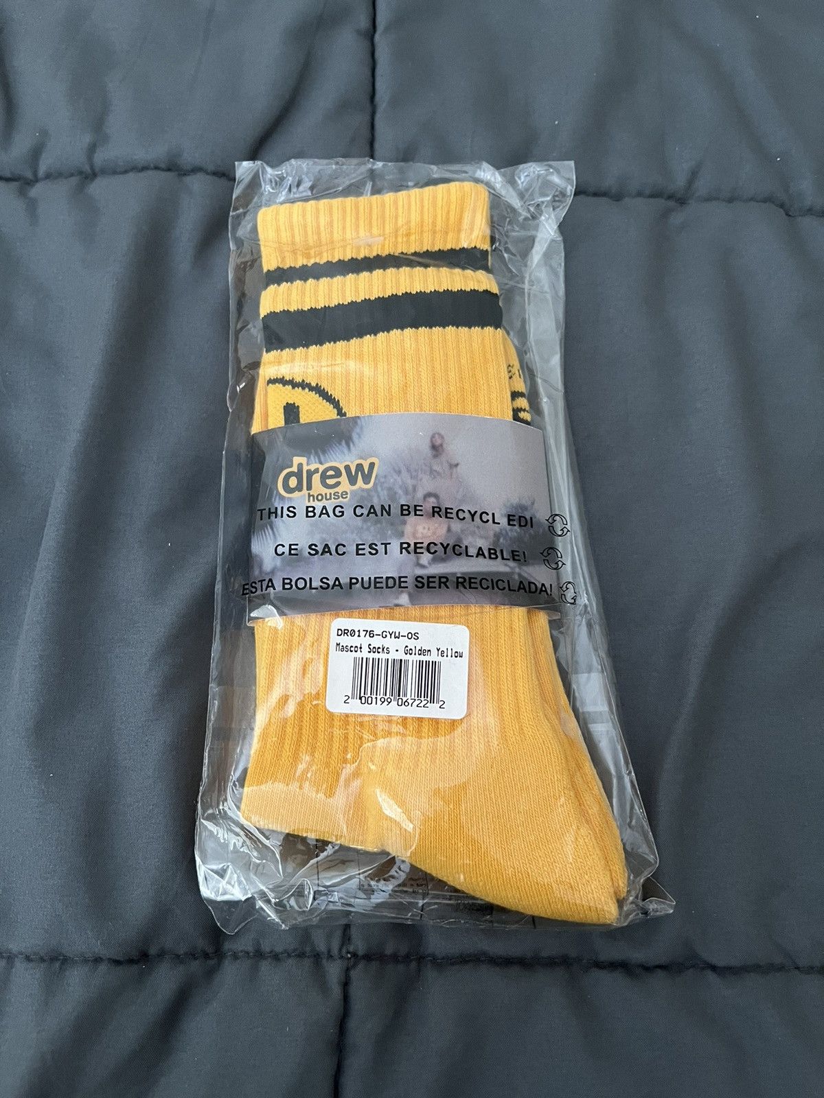 Drew House × Justin Bieber Drew House Mascot Socks - Golden Yellow ...