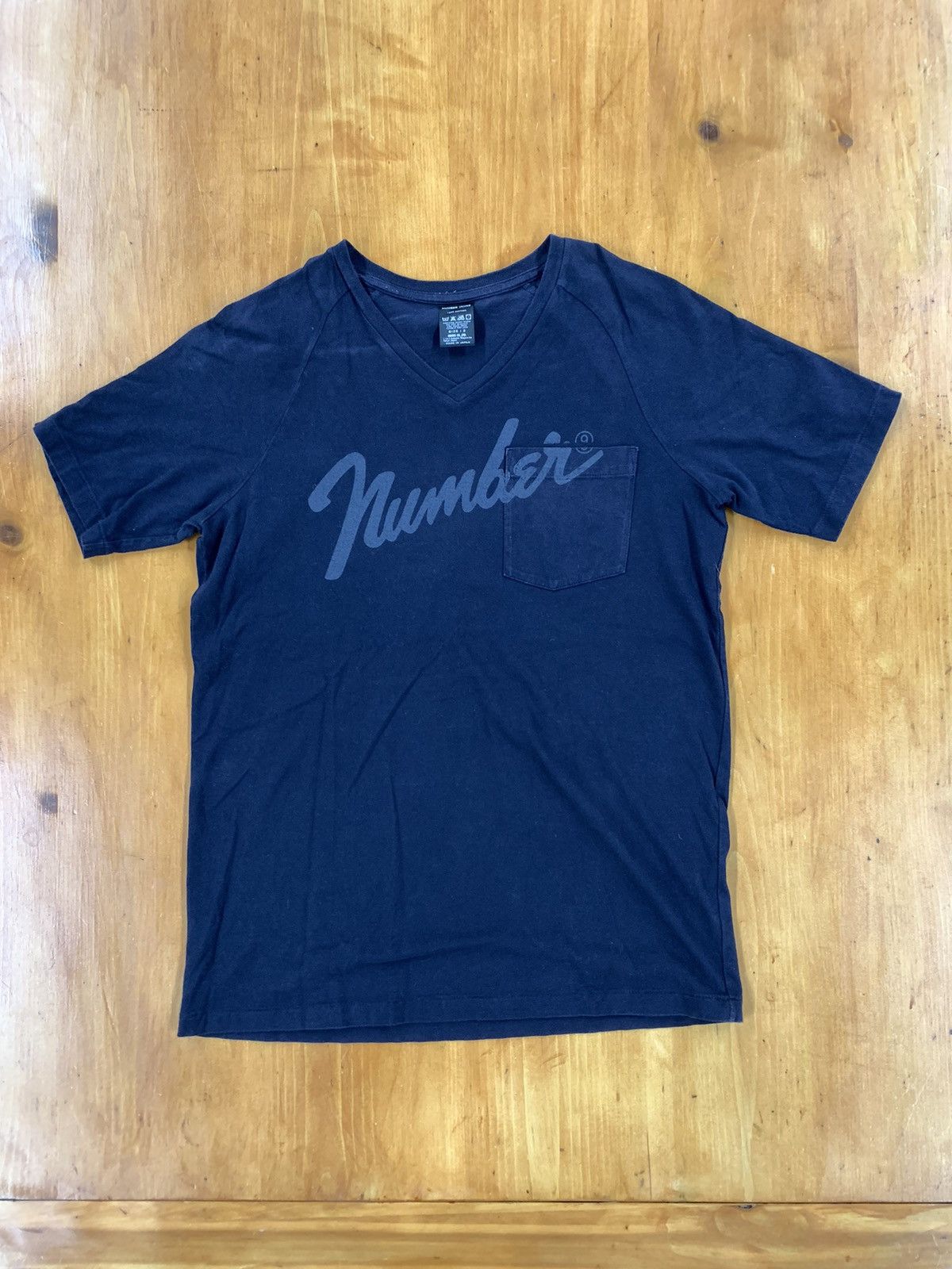 Number (N)ine Number Nine Chest Script Logo Pocket Tee | Grailed