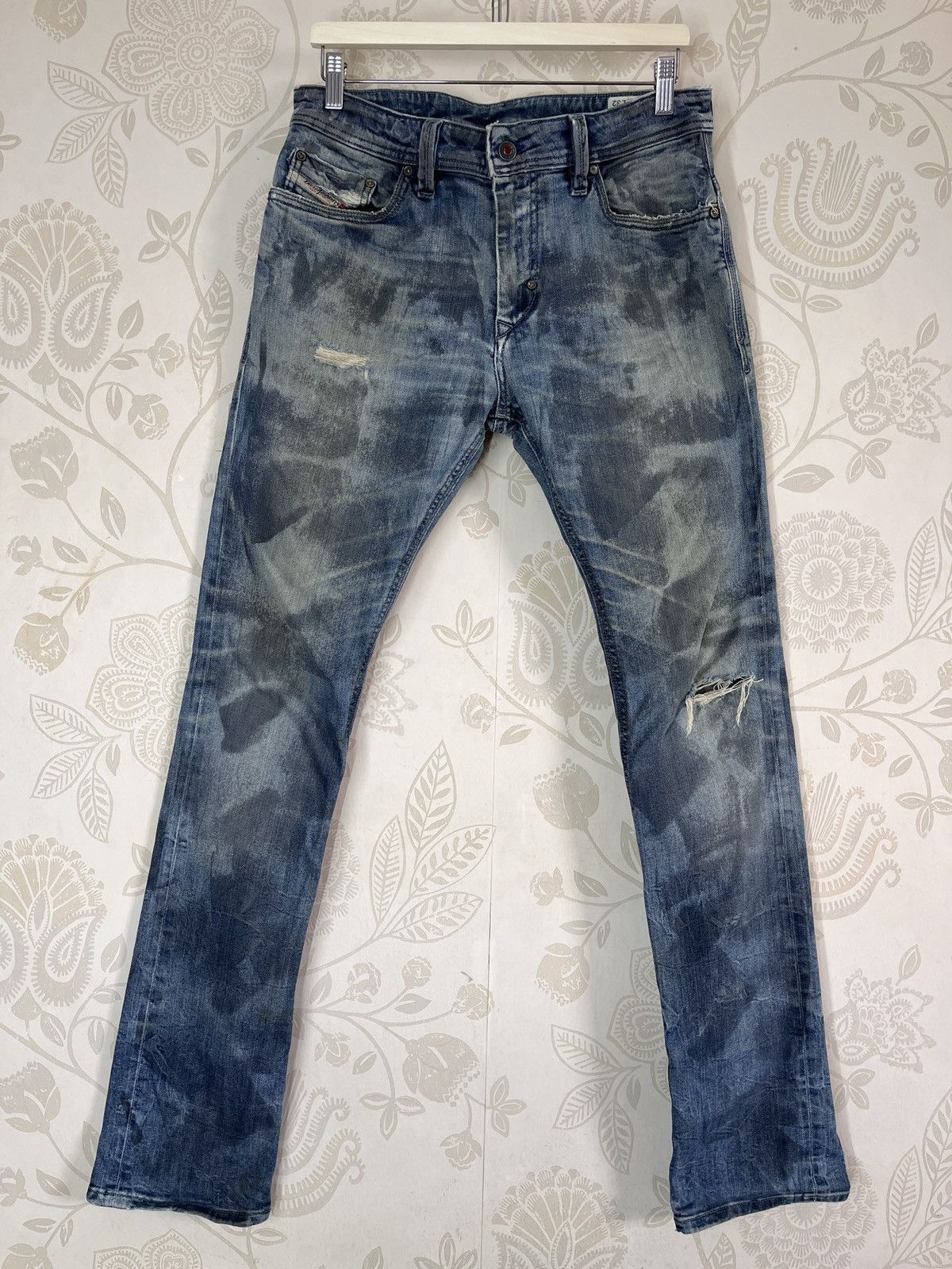 Diesel × Distressed Denim × Vintage Thrashed Diesel Black Thanaz ...