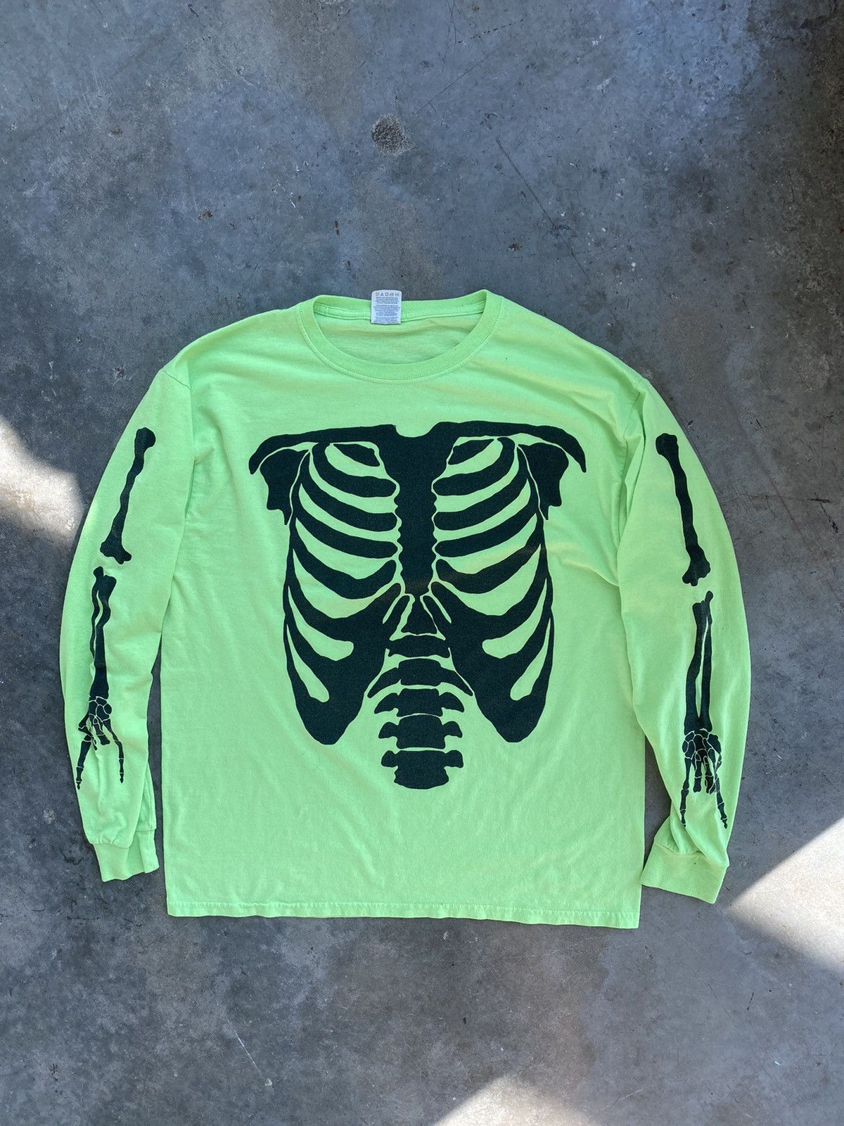 Playboi Carti Playboi Carti Neon Tour Green Skeleton Bones Long Sleeve ...