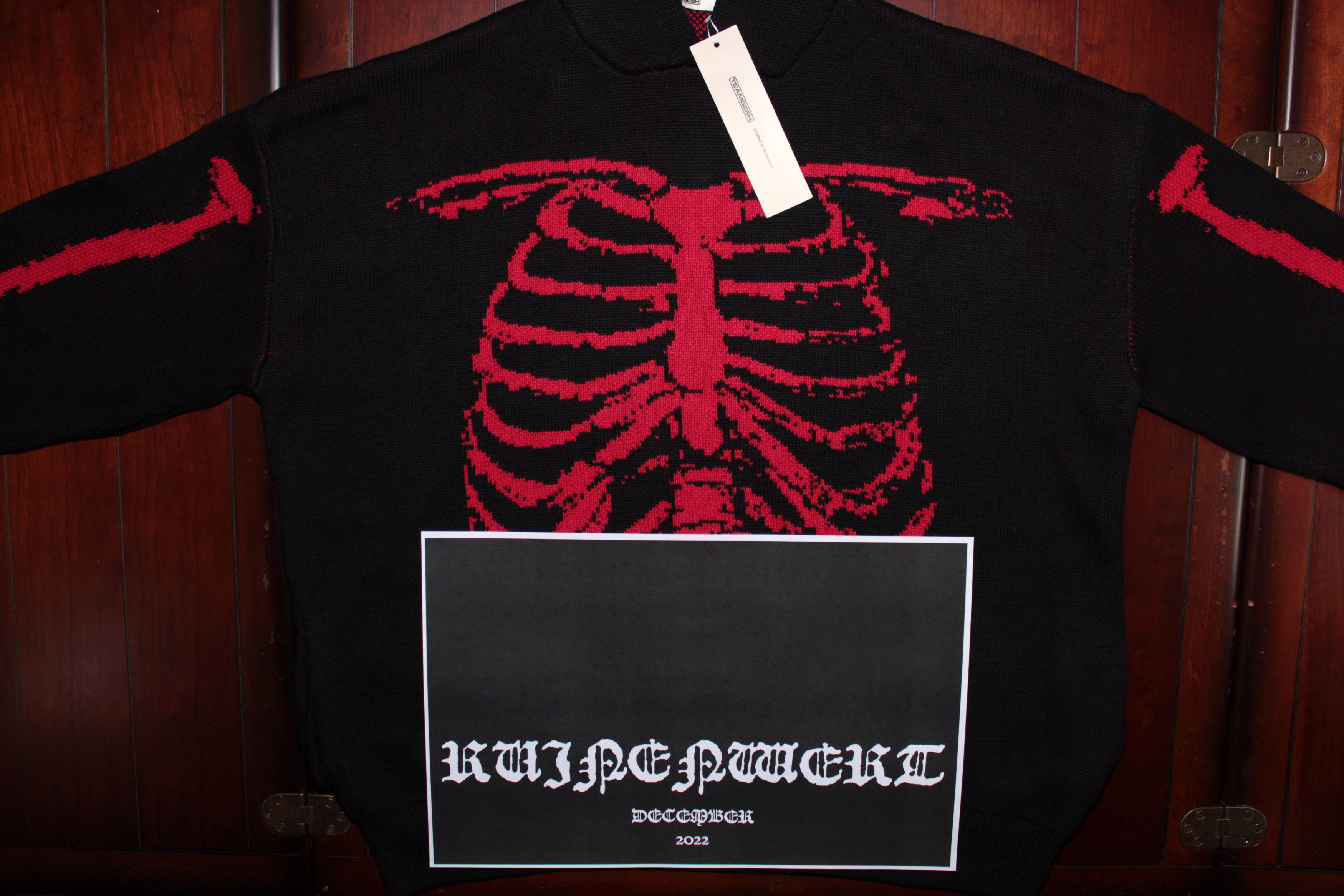 Bones × TeamSESH TeamSESH Knitted "Skeletal" Hoodie (Large) | Grailed