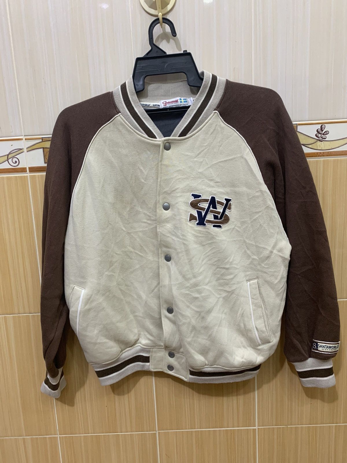 Japanese Brand × Varsity Jacket × Vintage Vintage 80’s Santa World ...