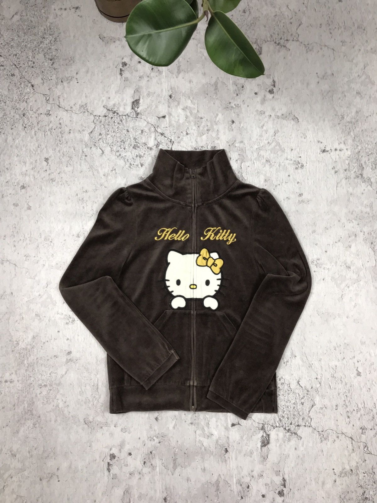 H&M Vintage H&M x Hello Kitty Brown Velour Track Top Full Zip | Grailed