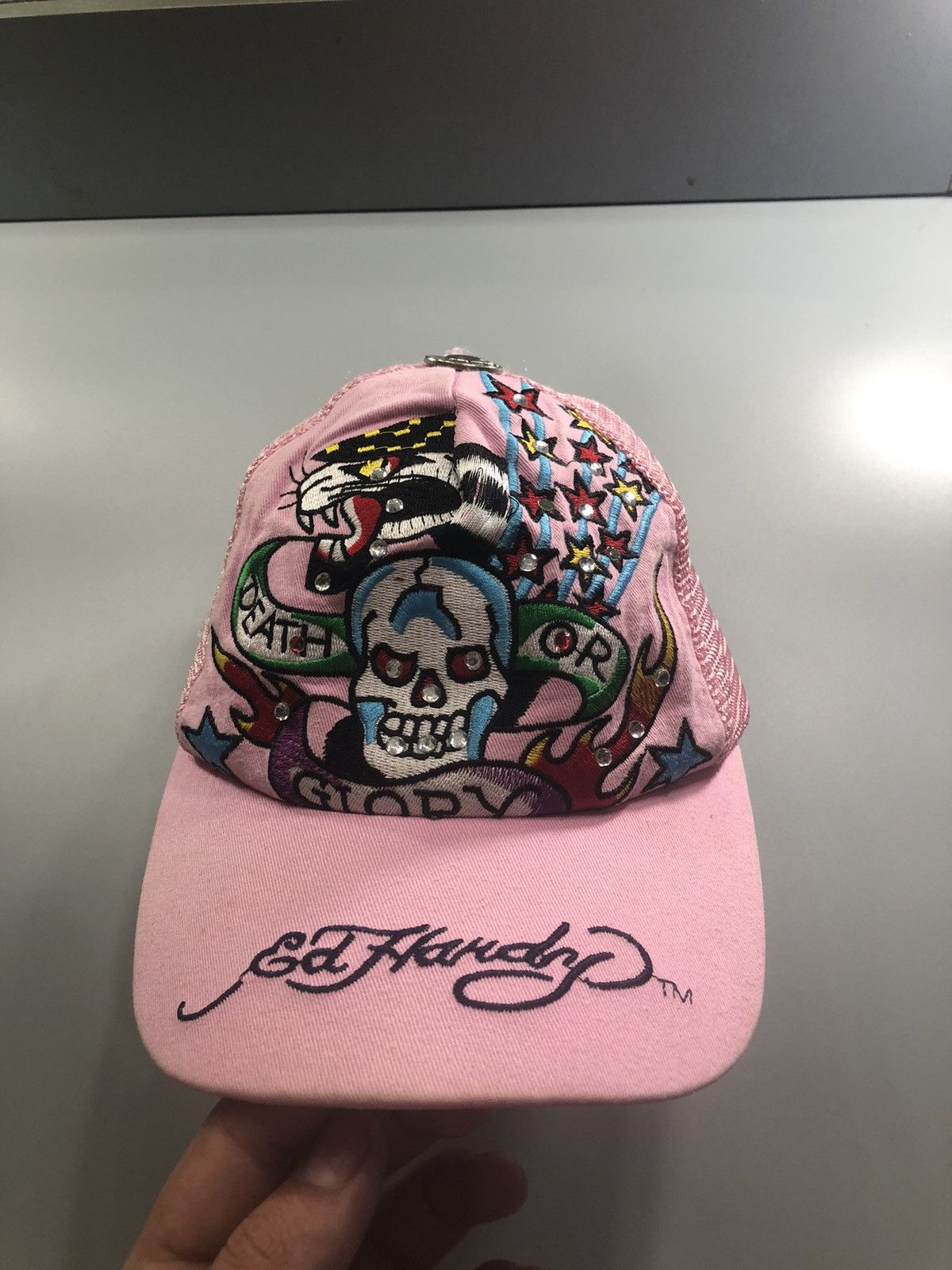 Ed Hardy × Streetwear × Vintage Vintage Ed Hardy pink cap | Grailed