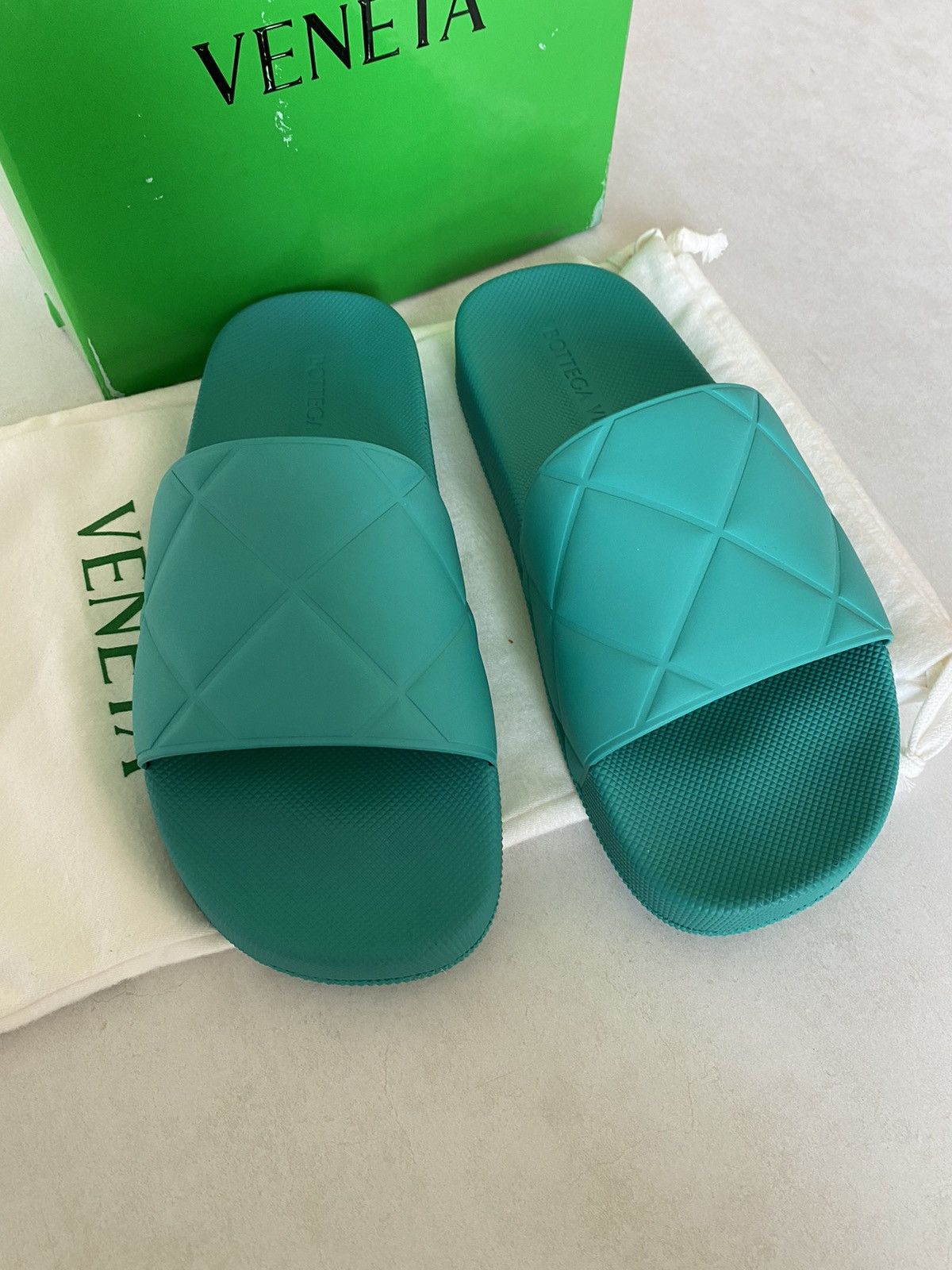 Bottega Veneta Rubber Quilted Slide Sandals | Grailed