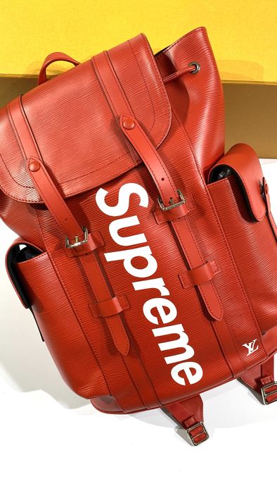 Supreme SOLDD!! Louis Vuitton X SUPREME Christopher backpack Red EPI ...