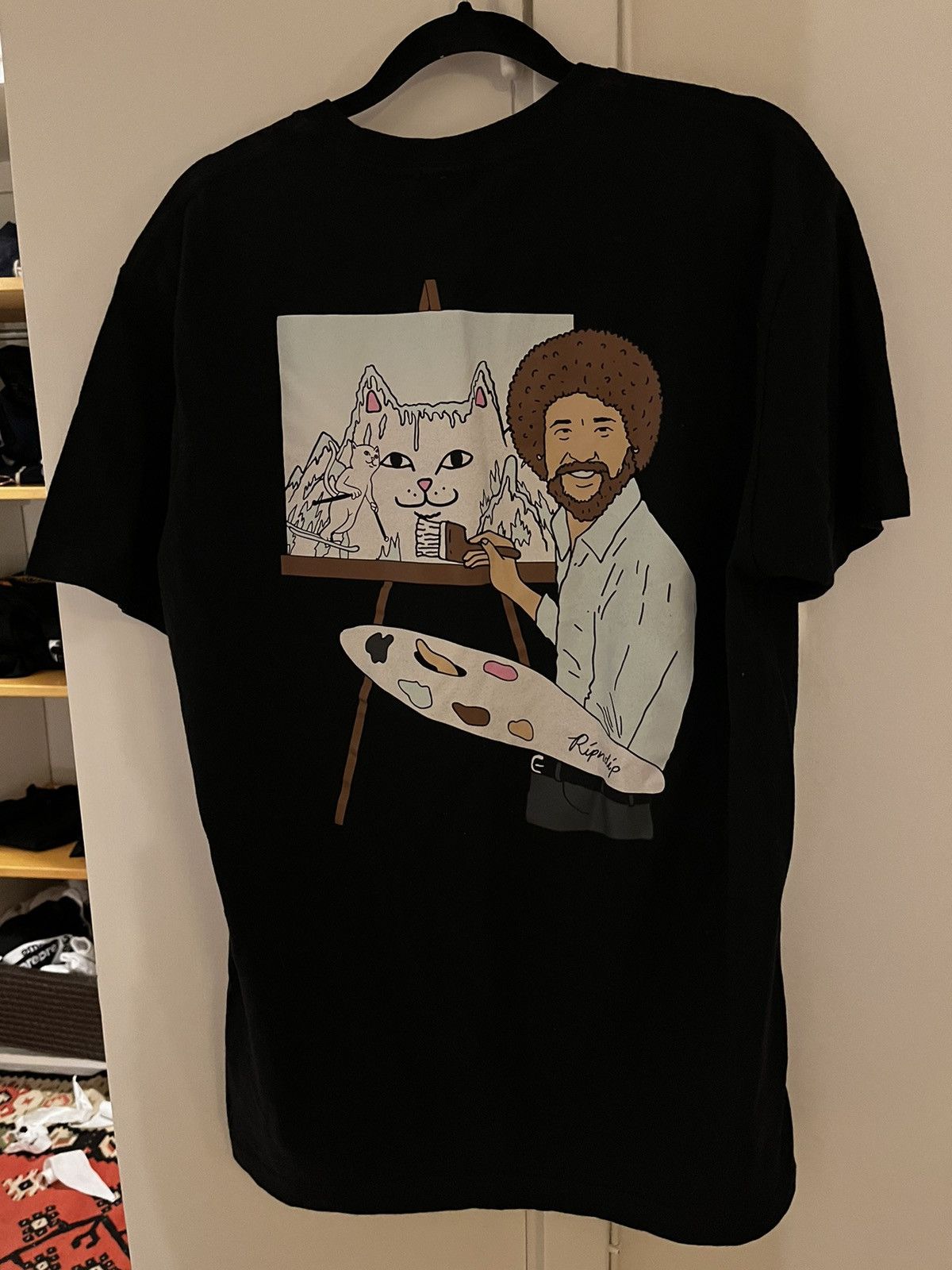 RIPNDIP × Streetwear Rip N Dip Bob Ross T Shirt Black | Grailed