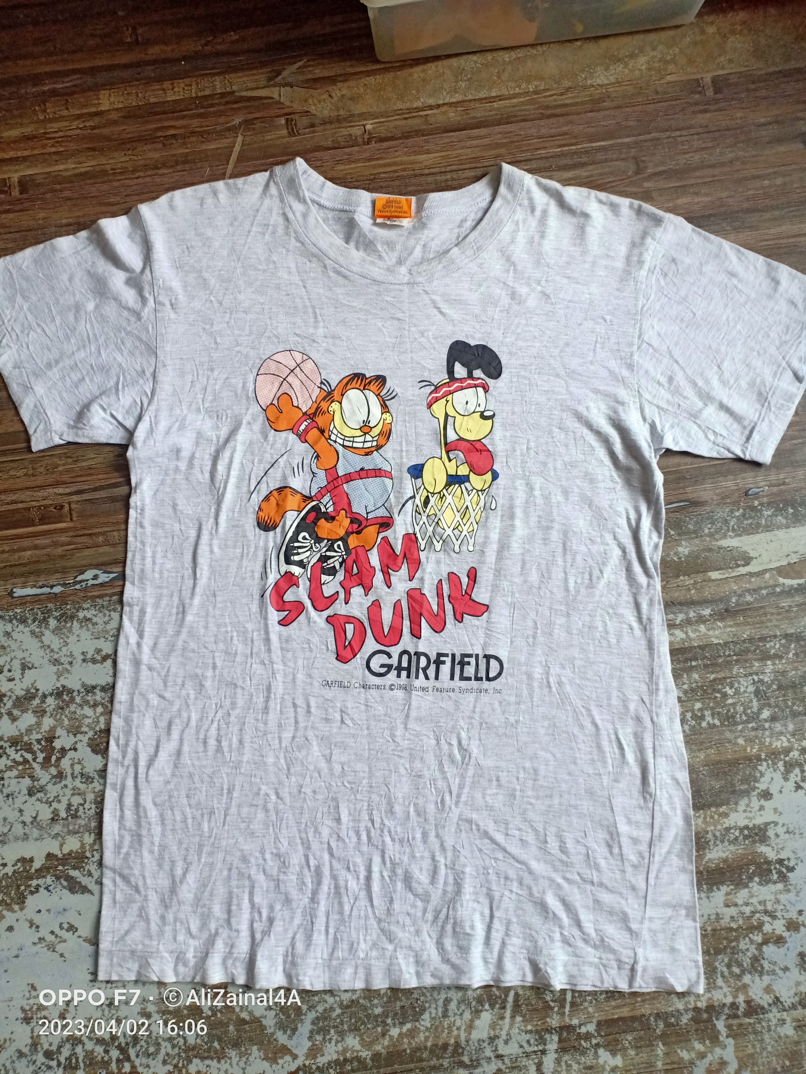 Rare 1978 Vintage Garfield Slam Dunk Authentic T shirt | Grailed