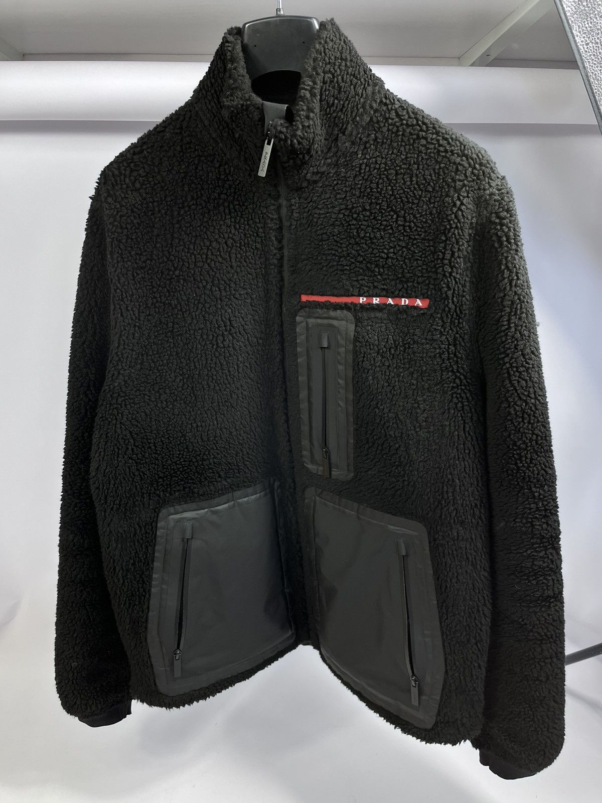 Prada PRADA BLACK TECH FLEECE ZIP JACKET | Grailed