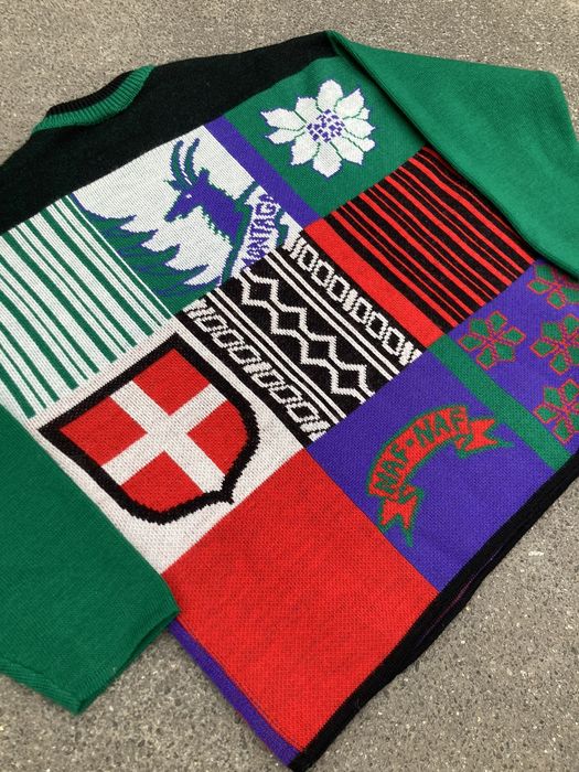 Avant Garde NAF NAF Vintage French Knitted Sweater Medieval Pattern ...