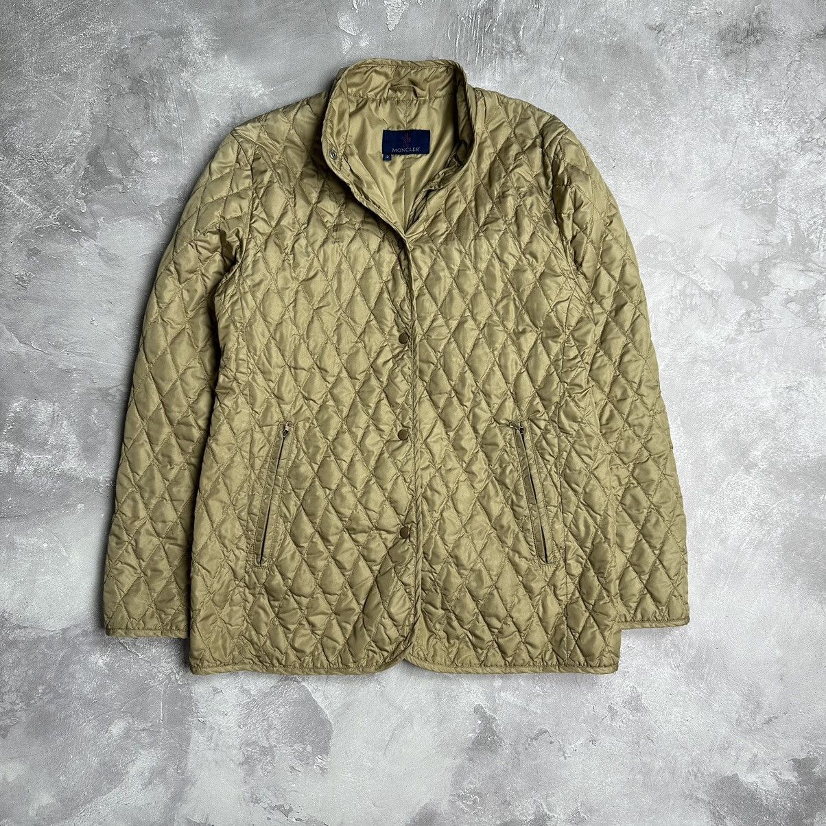 Moncler × Vintage Moncler quilted vintage jacket gold colour | Grailed
