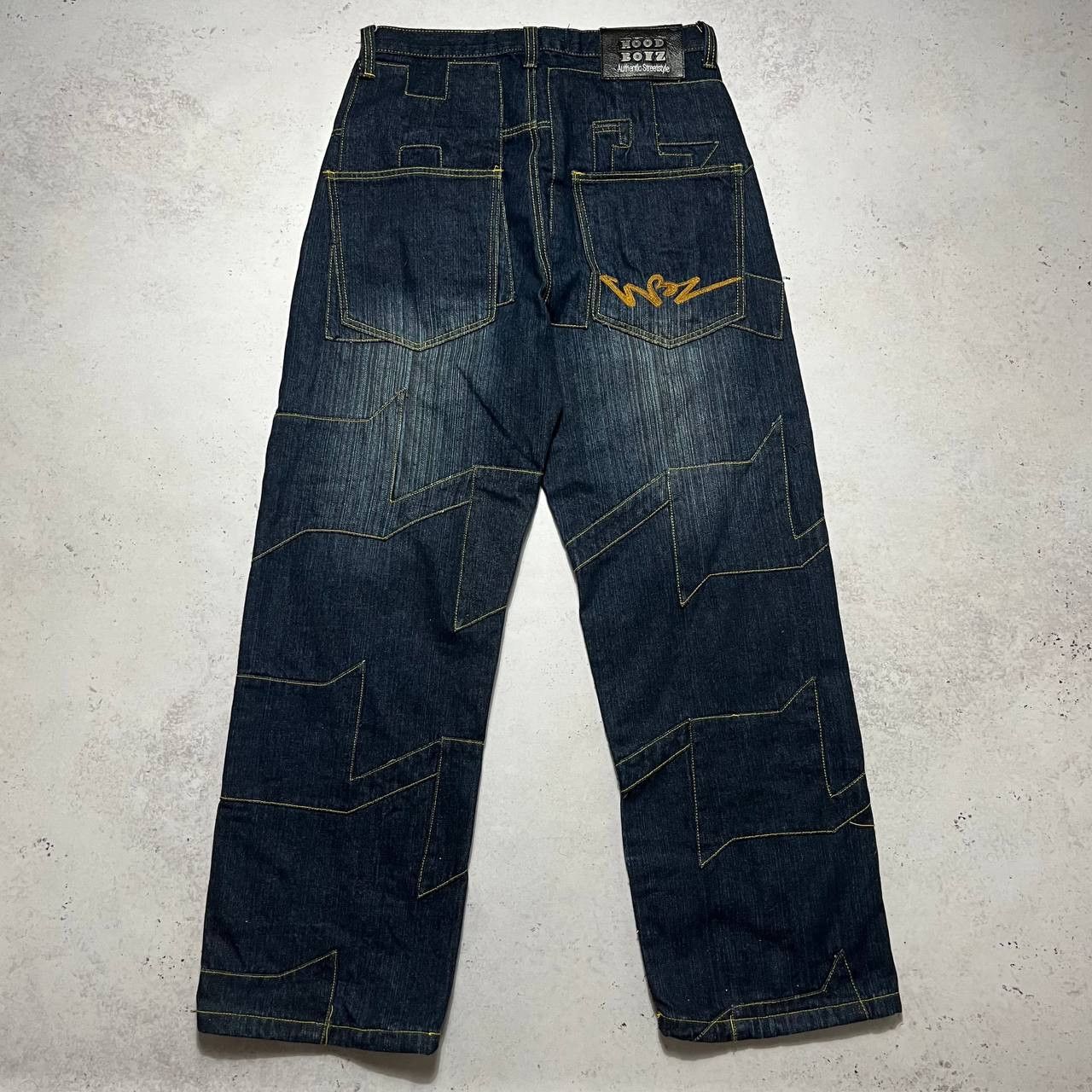 Vintage Hoodboyz Patchwork Baggy Denim Jeans Hip Hop Style | Grailed