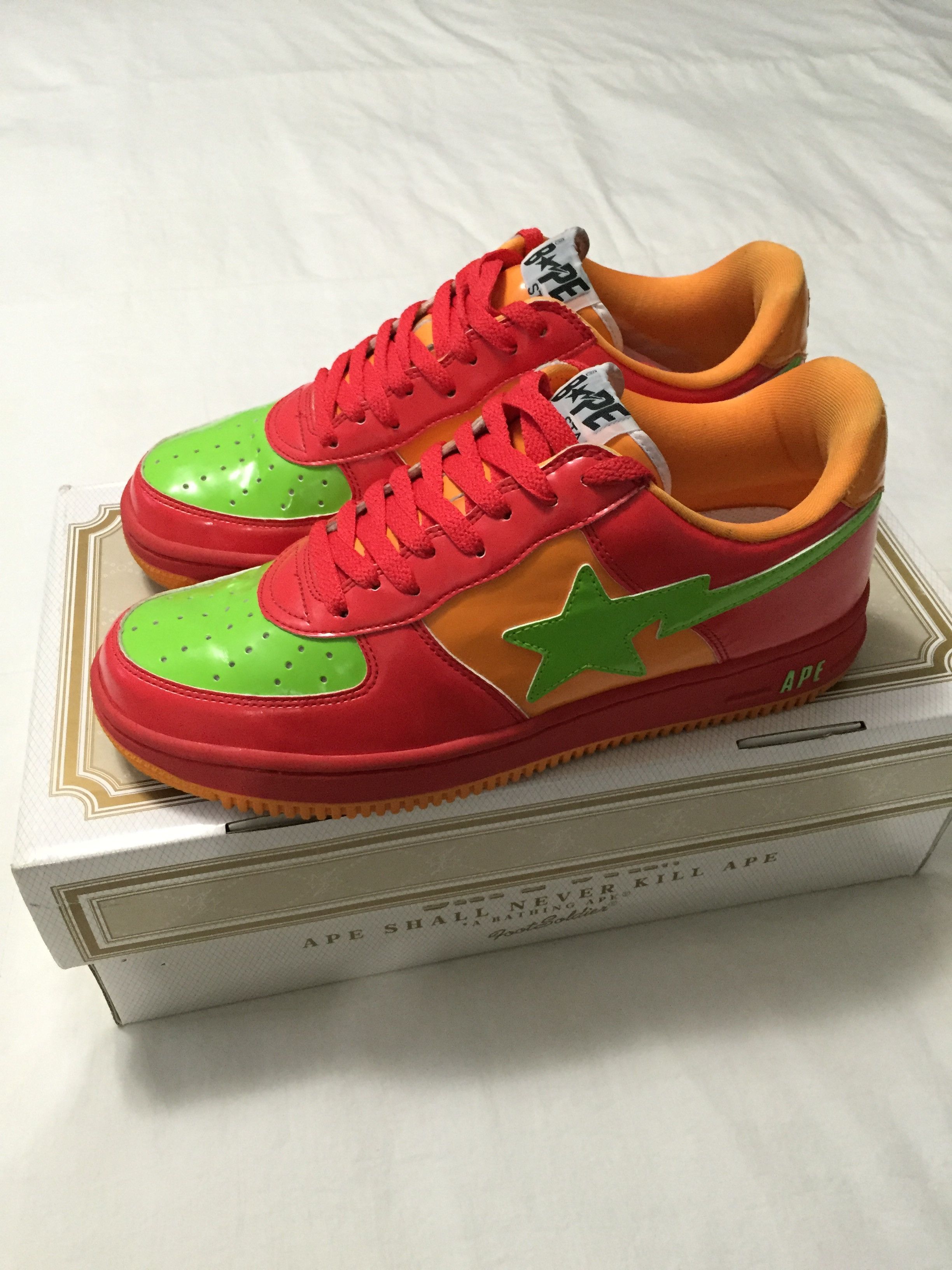 Bape Bapesta Red/Green | Grailed