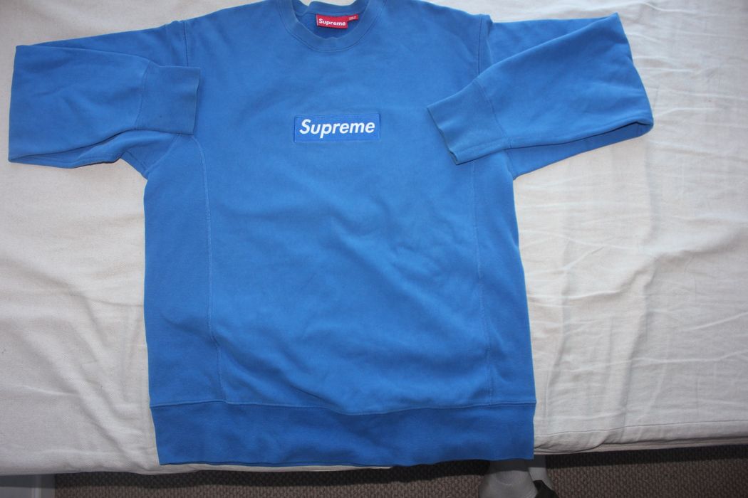 Supreme Blue Box Logo Crew neck | Grailed