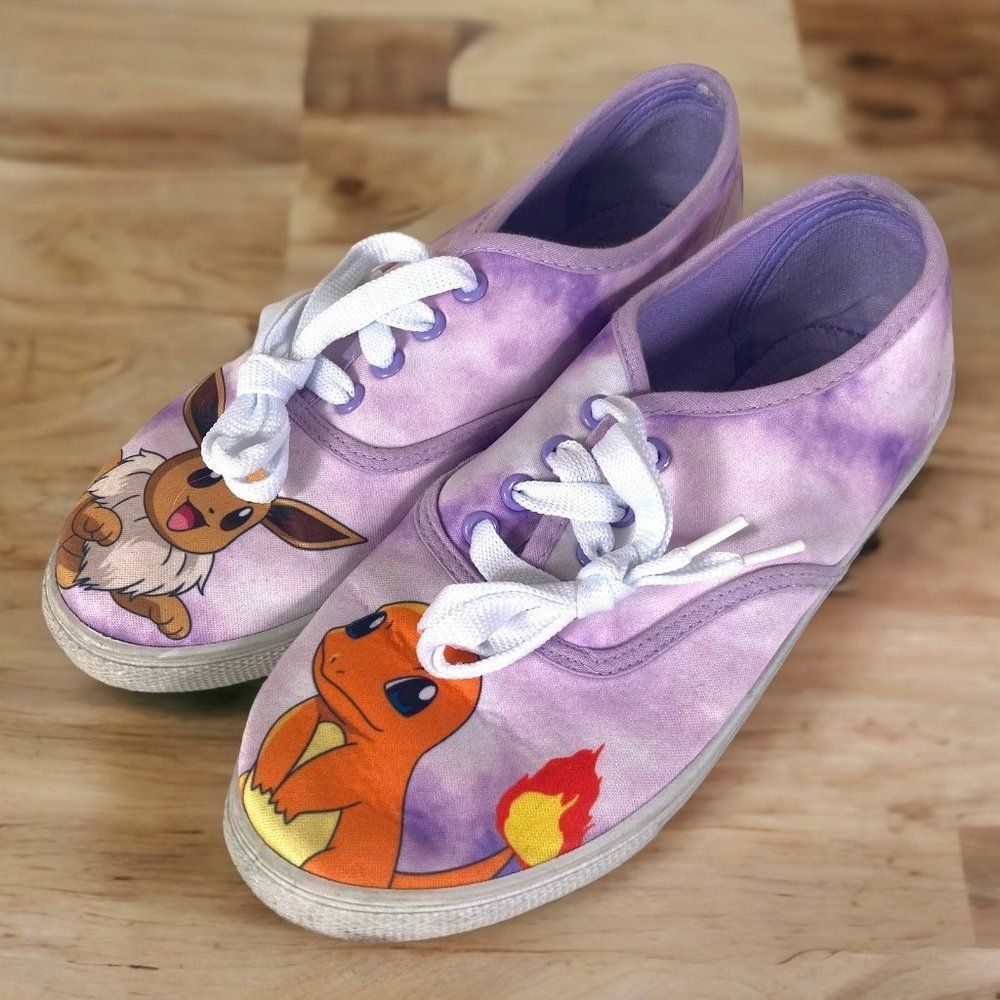 Pokemon Pokemon Shoes Womens Size 7 Eevee Charmander Purple Sneakers ...