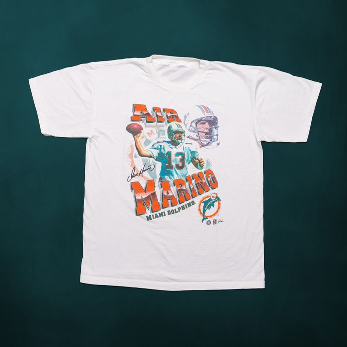 Vintage 90's Air Marino Dan Marino Miami Dolphins Graphic Tee | Grailed
