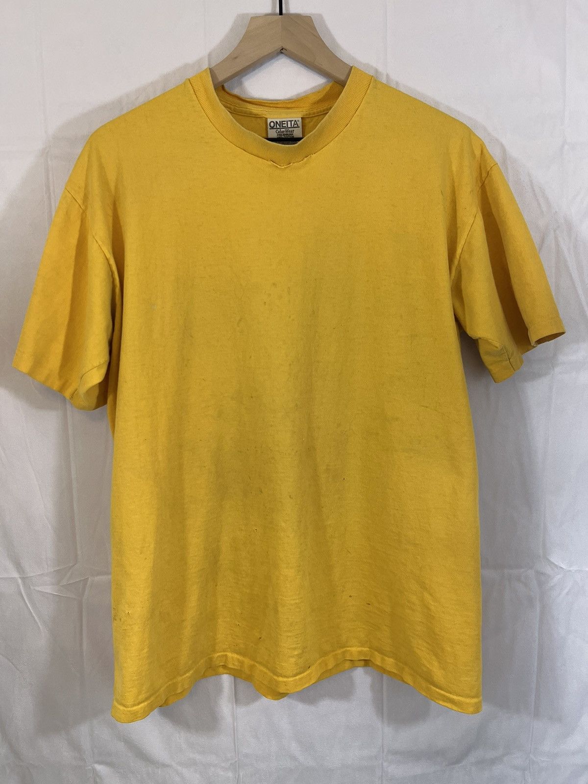 Microsoft × Vintage Vintage Microsoft Thrashed Distressed Yellow Faded ...