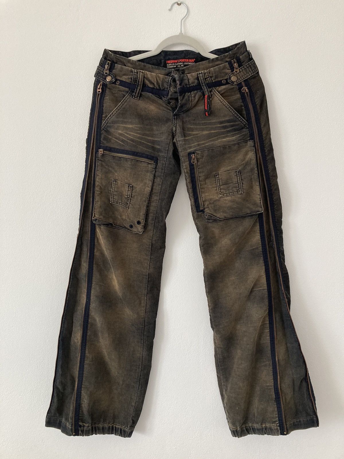 Vintage FREEMAN T. PORTER MULTI ZIP CARGO PANTS | Grailed