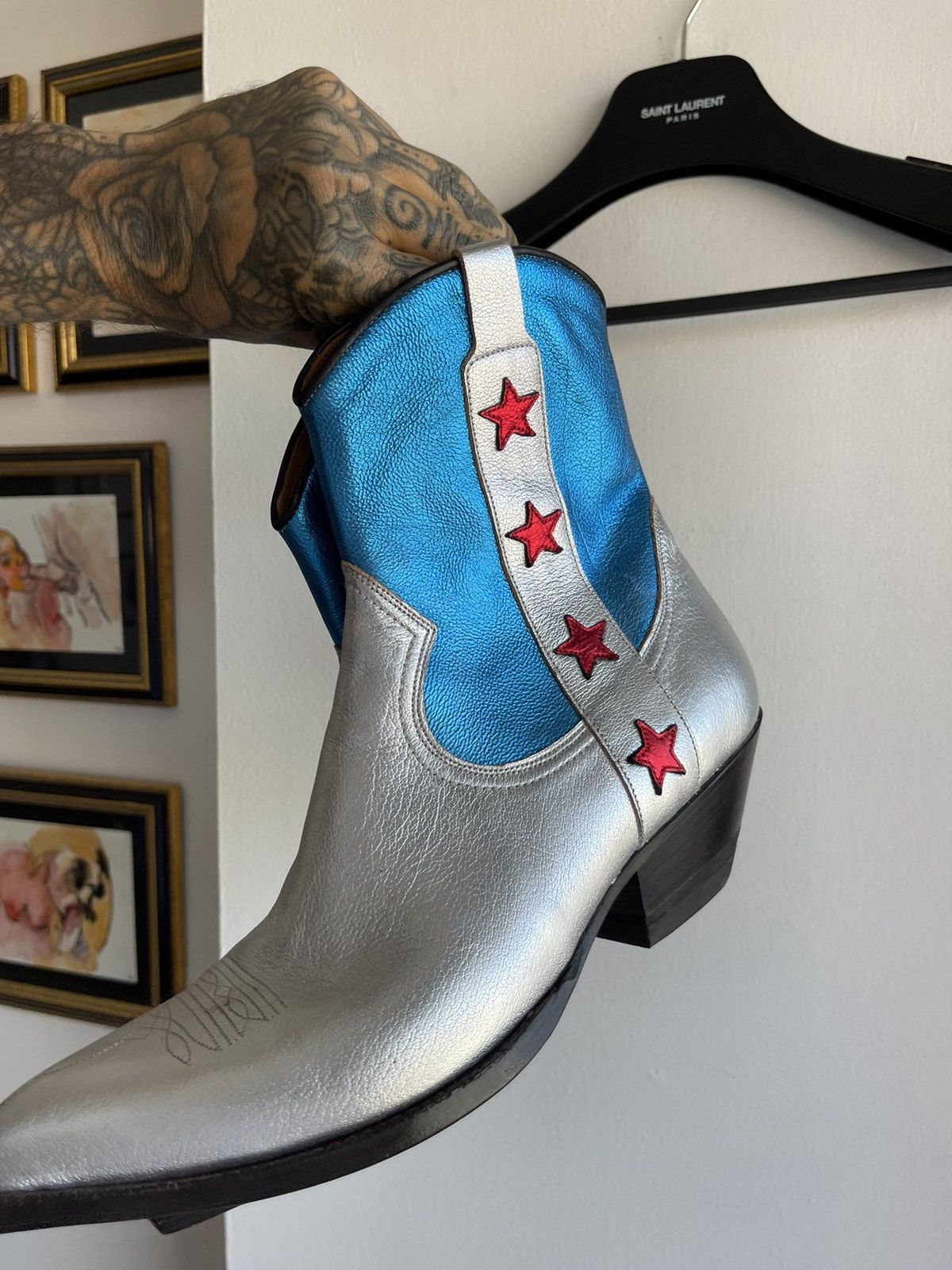 Saint Laurent Paris SLP SS15 STAR Santiag Cowboy Boots EU43.5 | Grailed