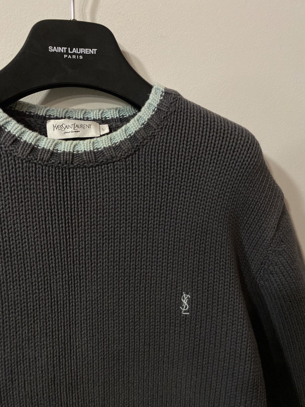 Vintage Heavy YSL Sweater Knit Thick Yves Saint Laurent Sweater | Grailed