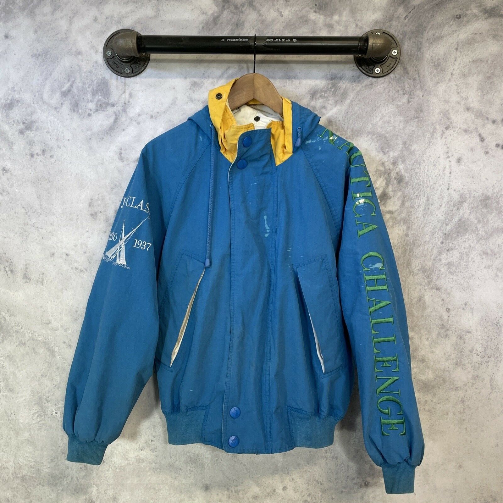 Nautica Vintage NAUTICA Challenge J Class Windbreaker Jacket Hoodie ...