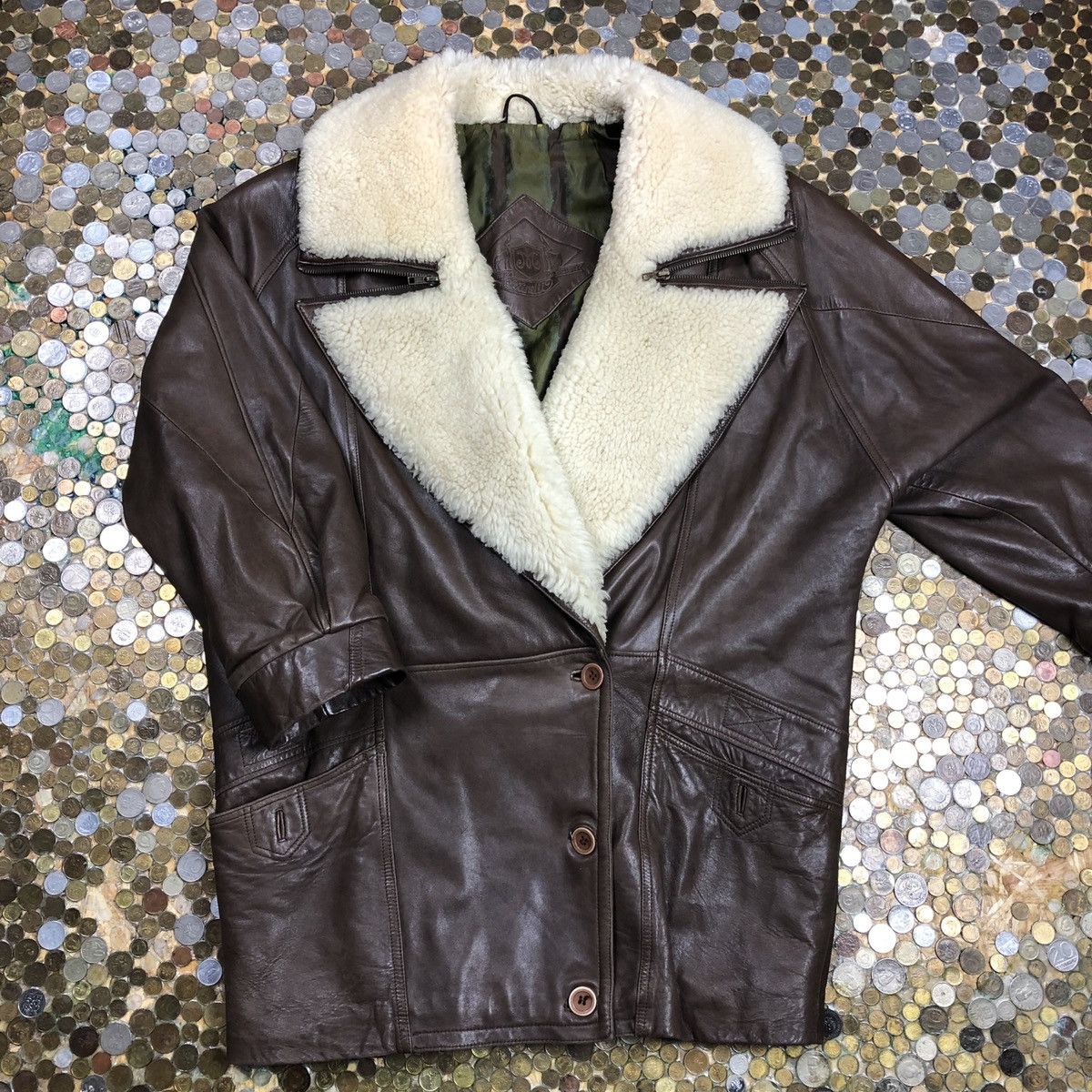 Vintage Leather Winter Jacket Vintage 90s with fury coat jacket | Grailed