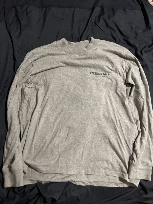 Fear of God Essentials Reflective Logo Longsleeve | Grailed