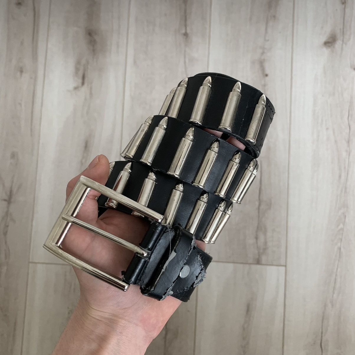 Japanese Brand × Streetwear × Vintage Bullet Steel Leather Studded Belt ...