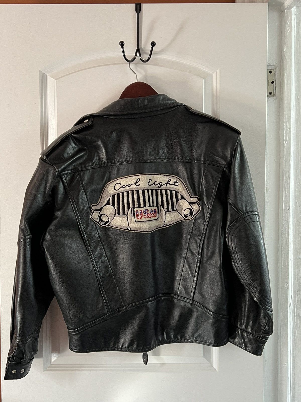 Rare × Vintage Vintage “Cool Eight” Motorcycle Leather Biker Jacket ...
