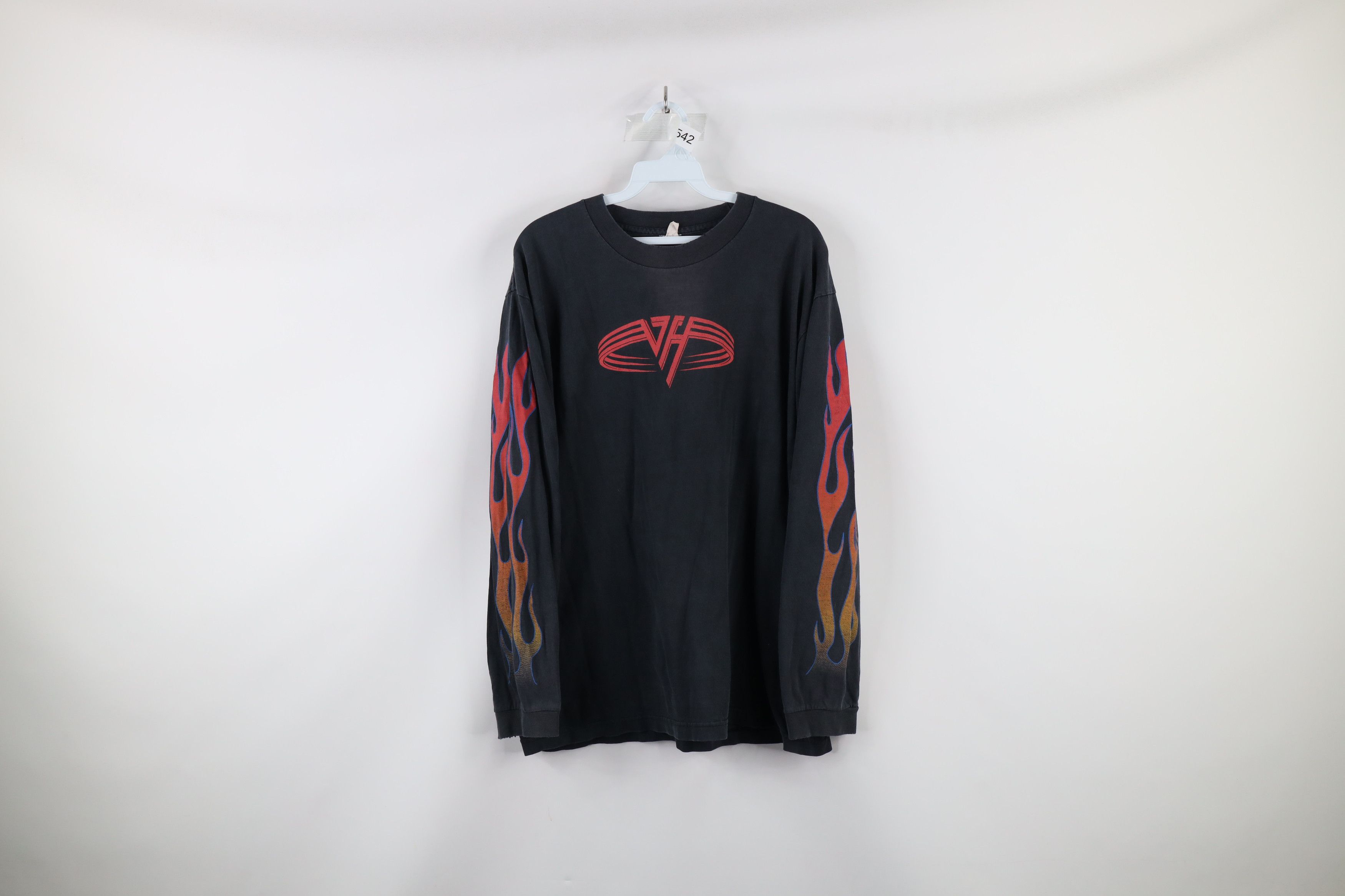 Vintage Vintage 90s Fire Flames Halen 3 1998 Band Tour T-Shirt USA ...
