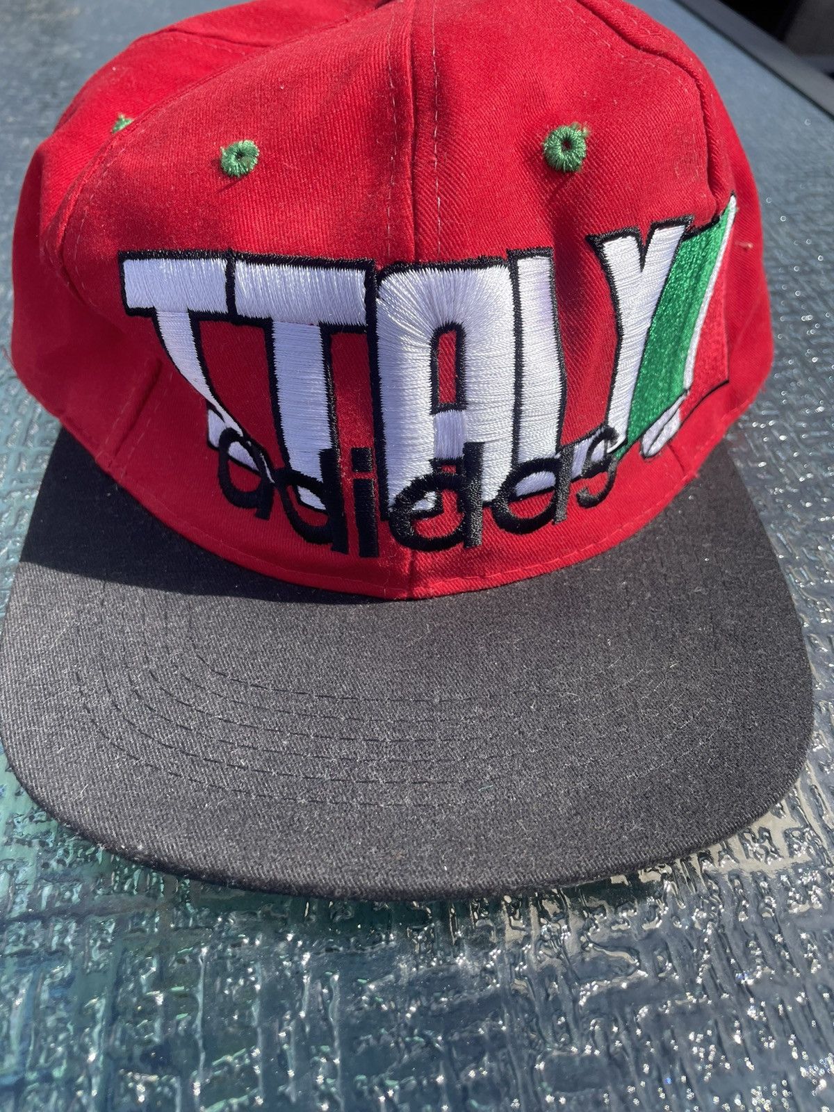 Adidas Vintage adidas italy soccer snapback hat red adjustable | Grailed