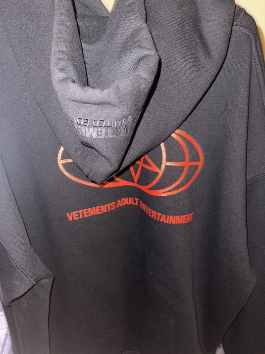 Vetements Vetements 18+ Rated R Restricted Adult Entertainment hoodie | Grailed