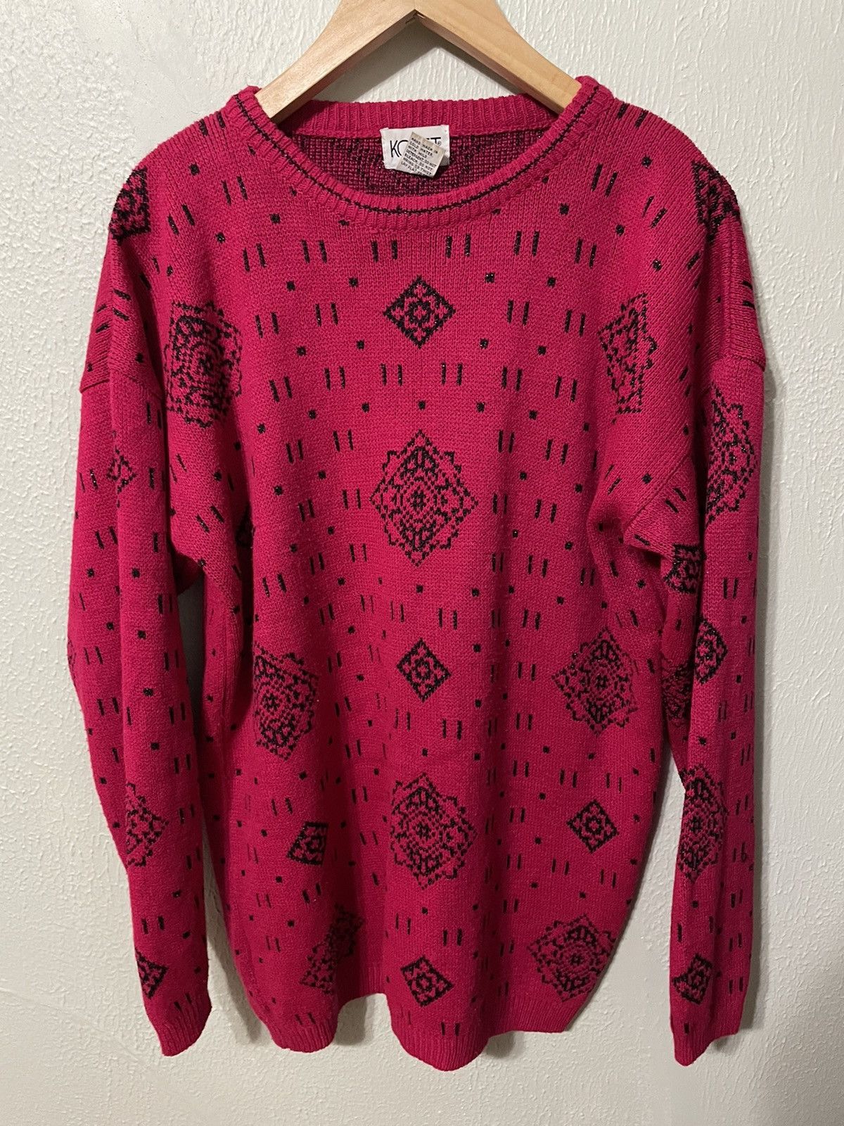 Coloured Cable Knit Sweater × Vintage Vintage Morse Code Knit Sweater | Grailed