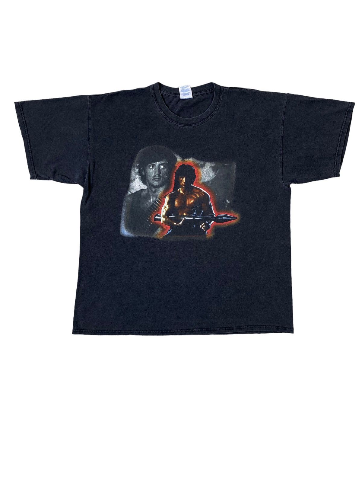 Vintage Vintage Y2K Rambo They Drew First Blood faded movie tshirt ...