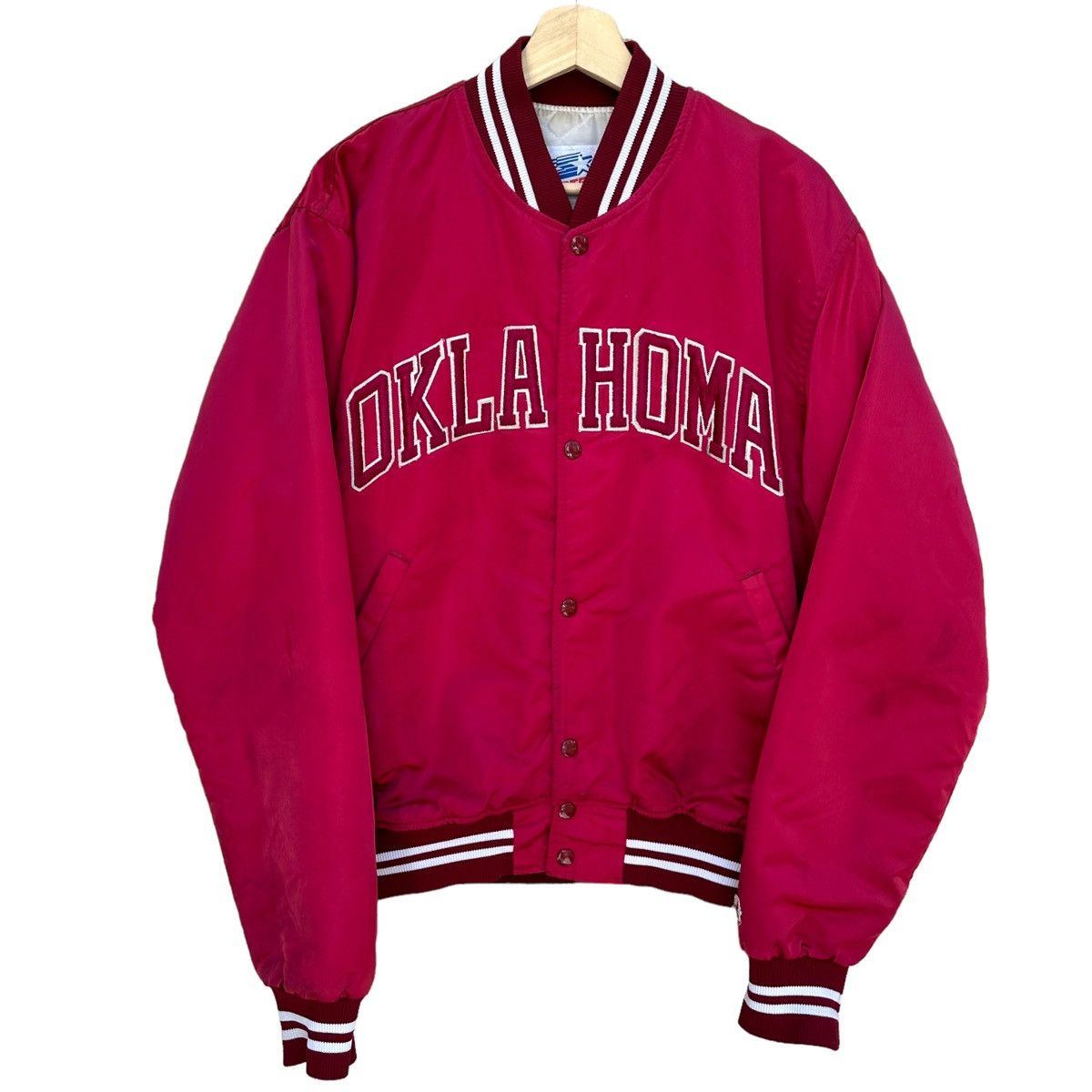 Starter × Vintage Vintage 1980s Oklahoma Sooners Starter Satin Bomber ...