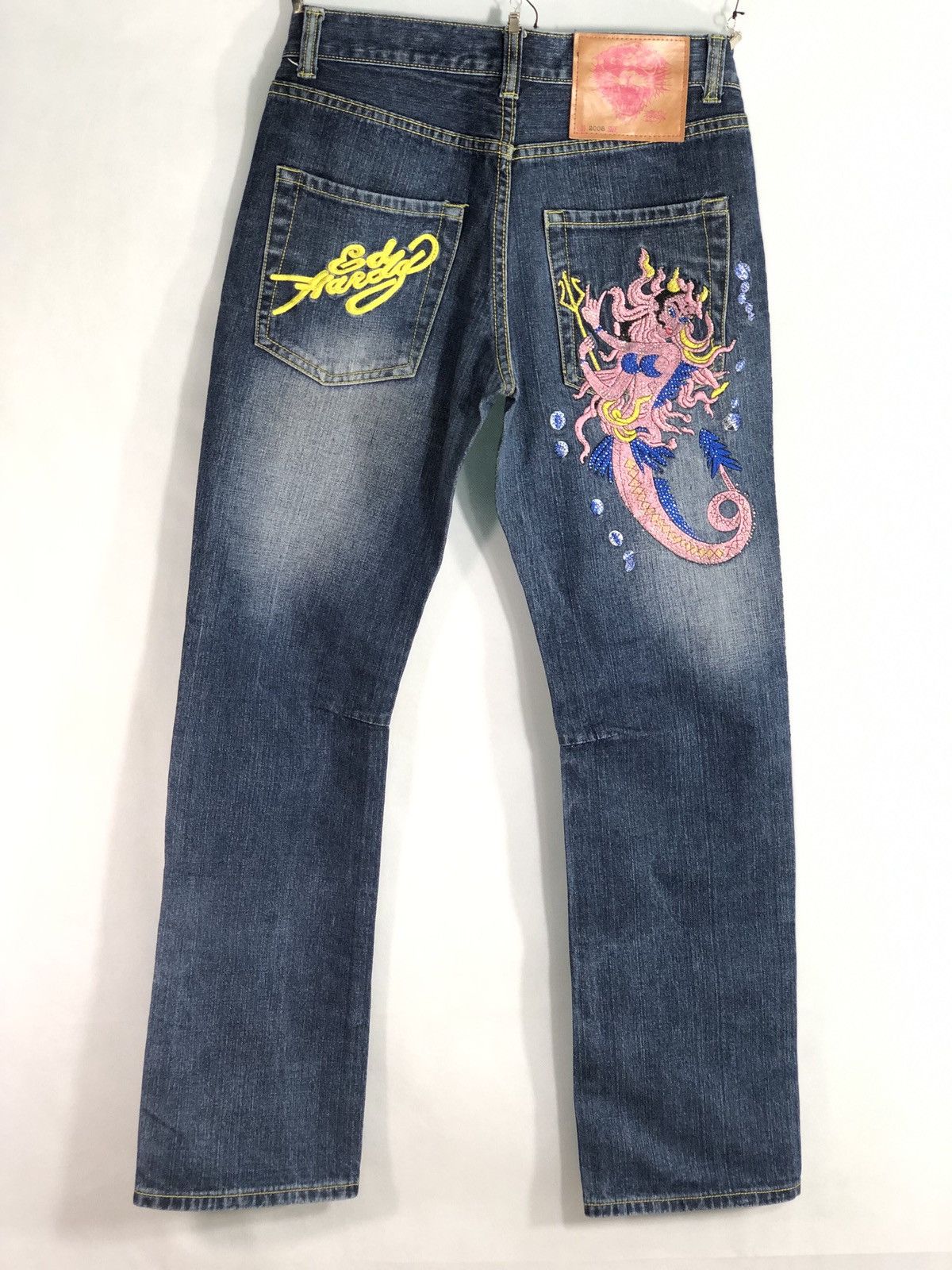Ed Hardy × Vintage Ed Hardy Y2K Mermaid Rhinestone Jeans | Grailed