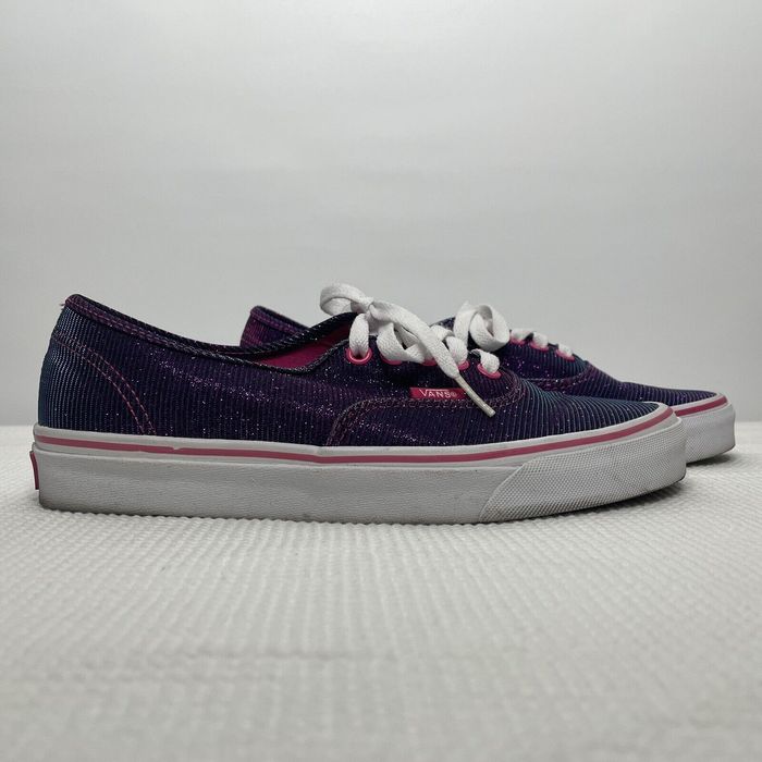 Vans Authentic Magenta Shimmer Glitter Canvas Skateboard Shoes | Grailed