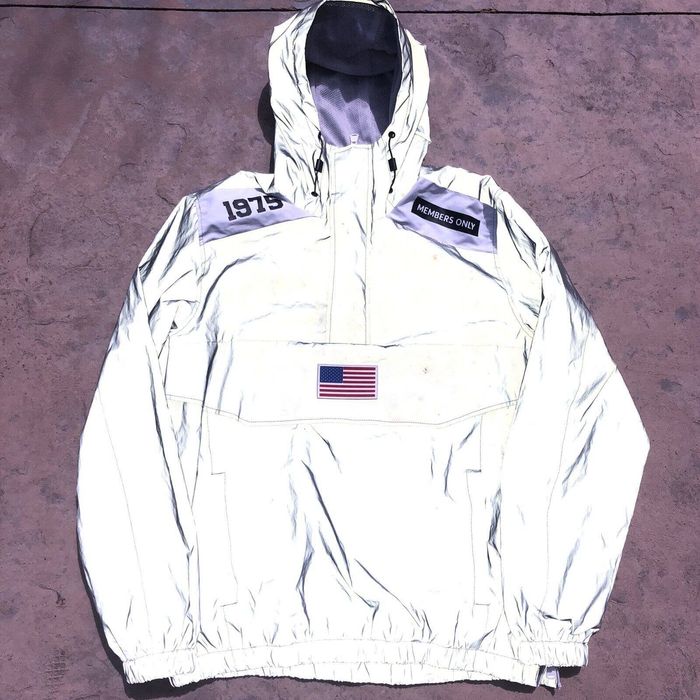 Members Only MEMBERS ONLY Reflective Anorak Jacket Space Astronaut ...