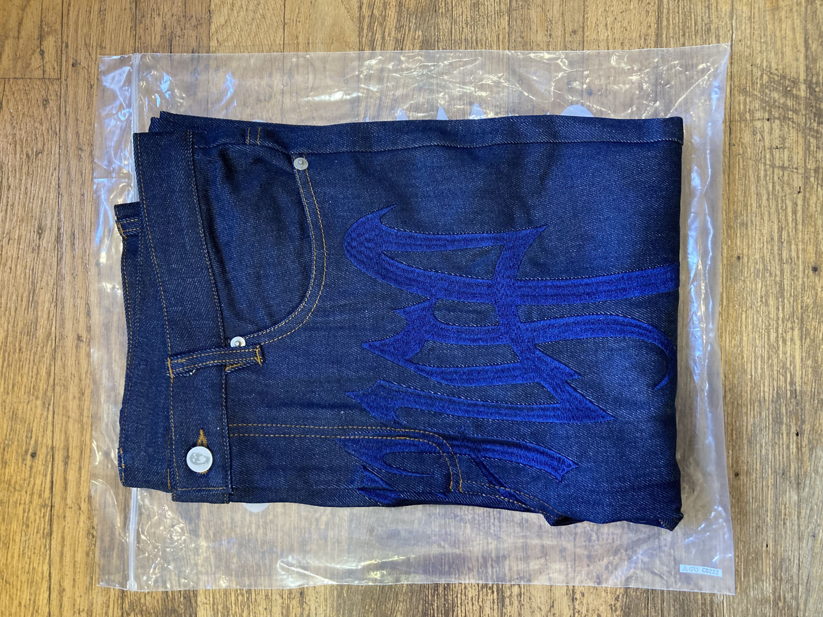 Revenge Revenge Embroidered Indigo Blue Jeans | Grailed