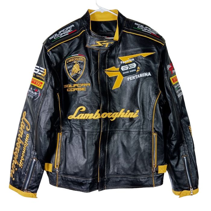 Lamborghini Lamborghini Huracan Leather Jacket Squadra Corse Mens XL ...