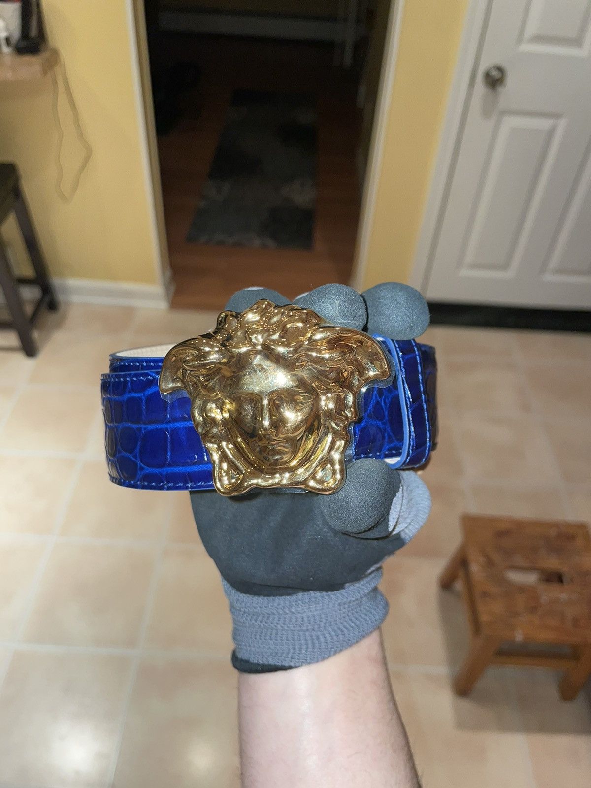 Versace Versace Belt Medusa Blue Leather | Grailed