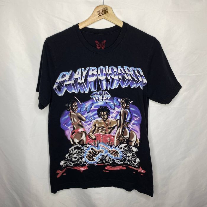 AWGE Playboi Carti AWGE Airbrushed Hip Hop Rap Tour Merch Tee | Grailed