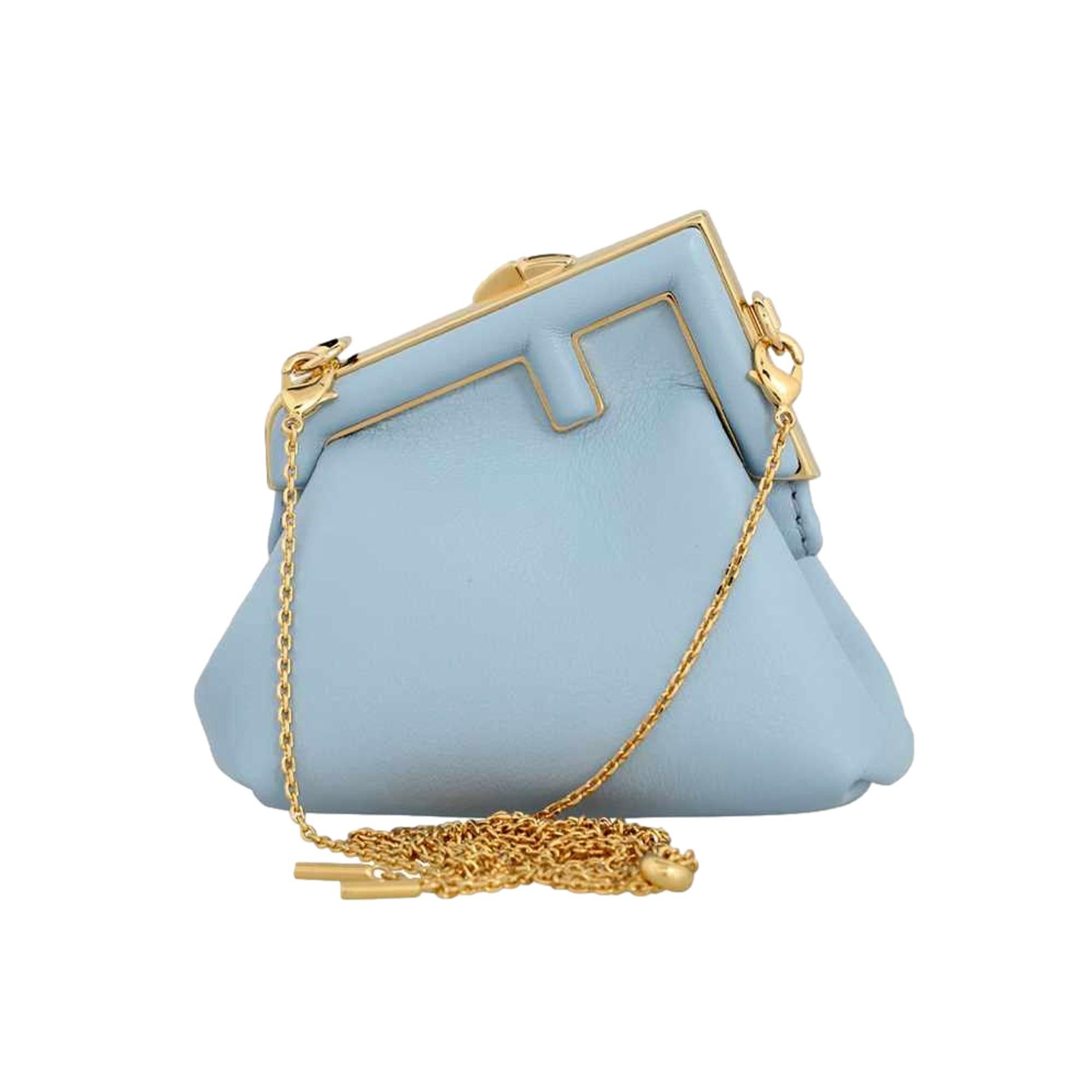 Fendi Fendi First Blue Leather Nano Bag Charm Crossbody 7AS051 | Grailed
