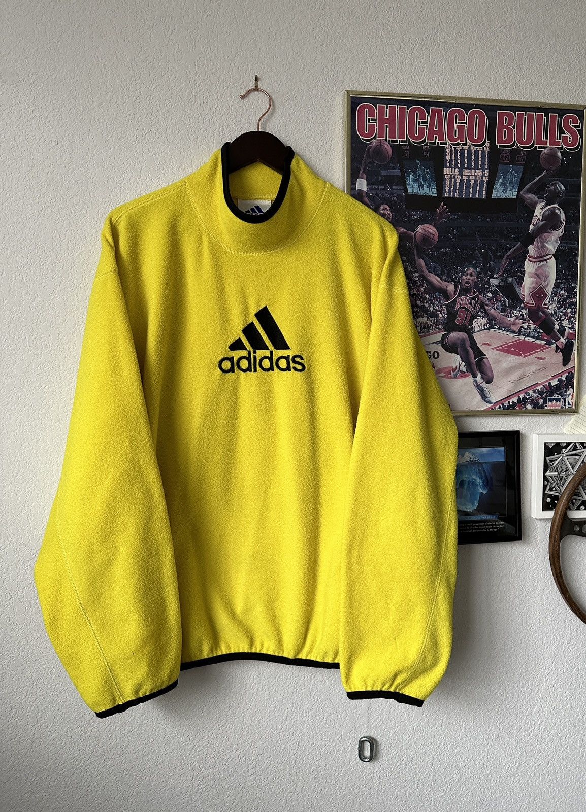 Adidas Adidas Neon fleece sweatshirt turtle neck | Grailed