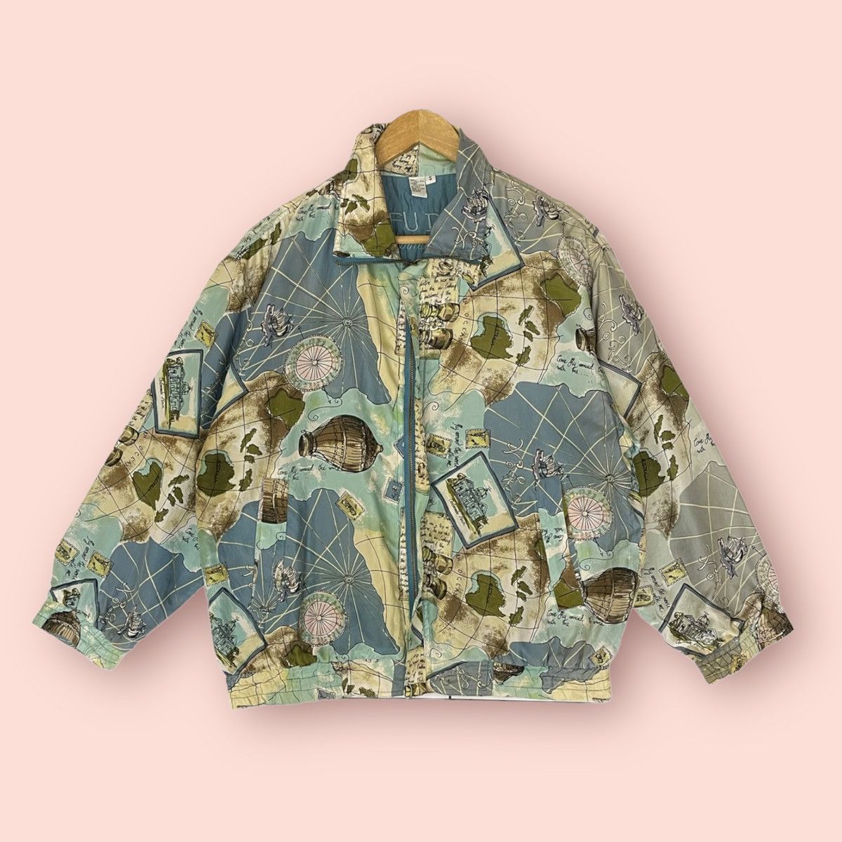 Vintage Vintage fuda international silk jacket world map jacket | Grailed