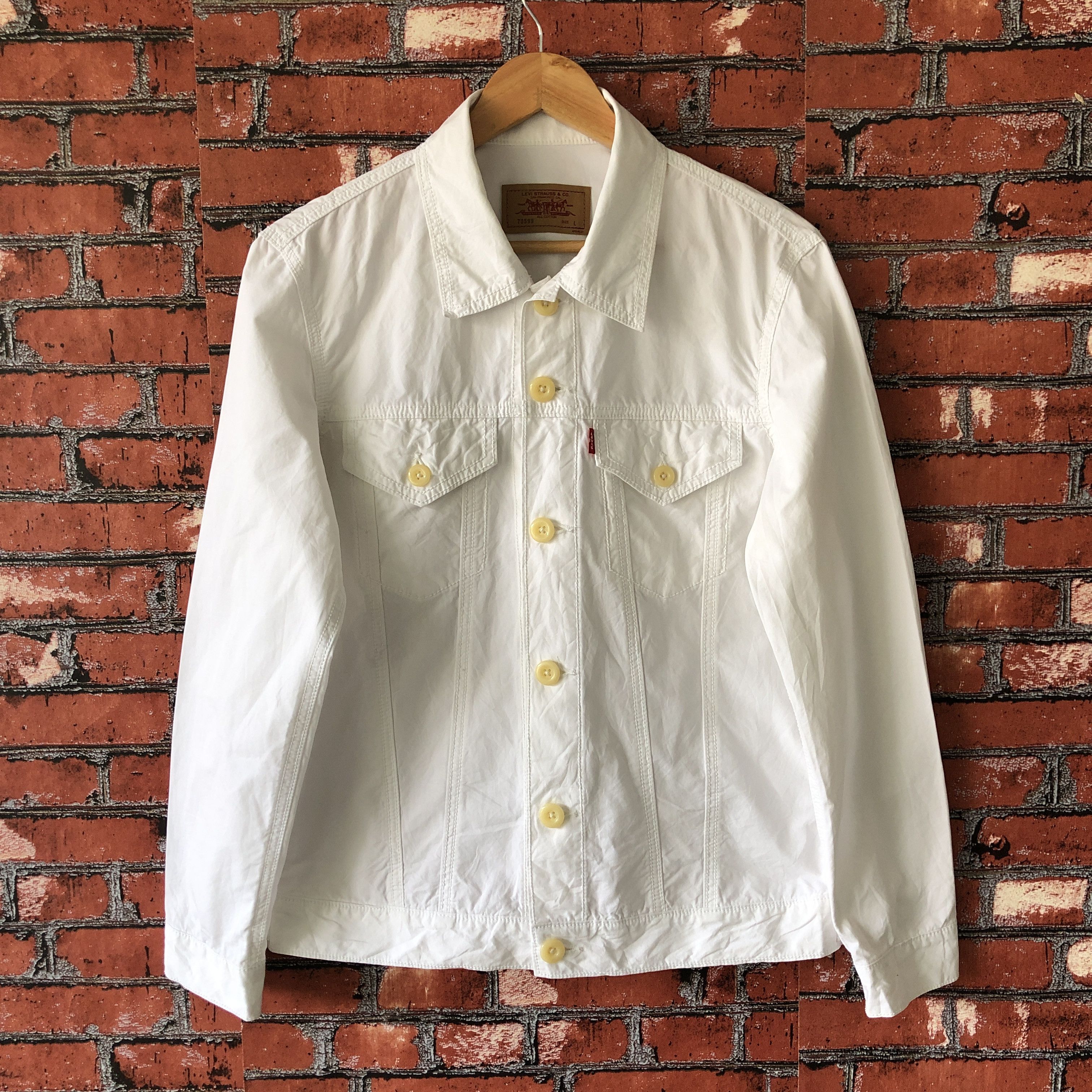 Levi's Levis 70599 Type III White Cotton Light Jacket L Fit M | Grailed